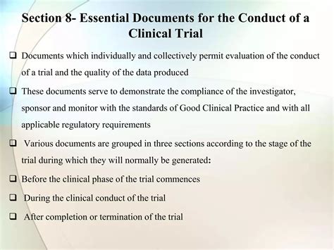 Ich Gcp Guidelines For Conduct Of Trial Ppt