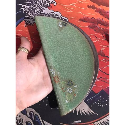 Đĩa Gốm Nhật Celedol đường Kính 10cm Dài 20cm Hình Bán Nguyệt Shopee