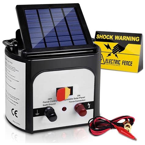 J KM Electric Fence Energiser Giantz Solar Powered Fencing Charger BIG W