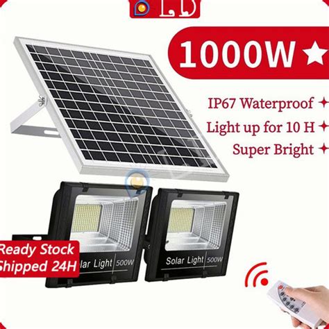 Jual Cod Solar Light Lampu Panel Surya Tenaga Watts Led Outdoor Flood Light Cell New Lampu