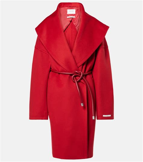 Luciana Virgin Wool Wrap Coat In Red Sportmax Mytheresa