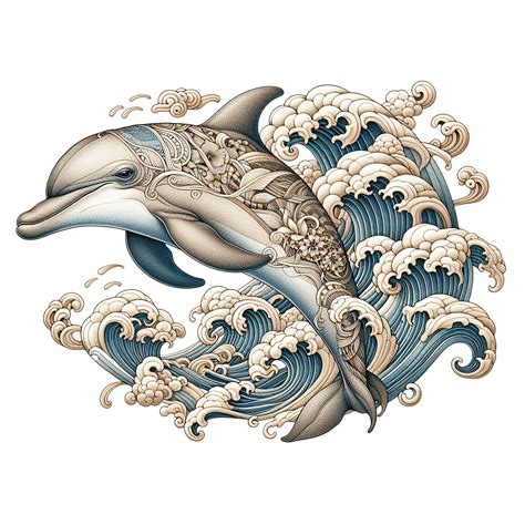 Download Ai Generated Dolphin Waves Royalty Free Stock Illustration