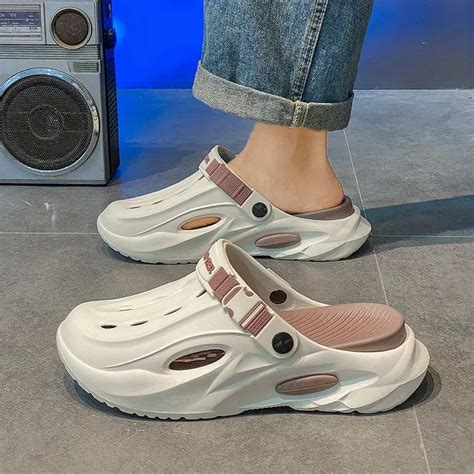 Чоловічі Стильні Клоги Однотонні Зручні Мякі Підошви З Еластичного Матеріалу Міцні Та