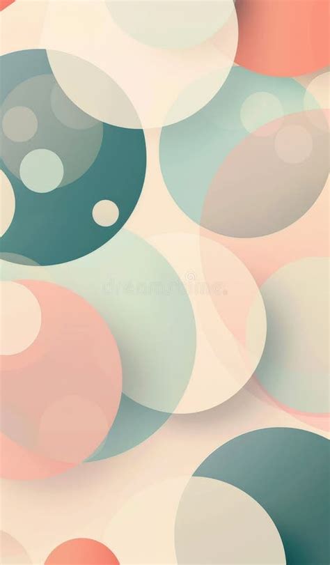 Abstract Composition Of Overlapping Pastel Colored Circles With