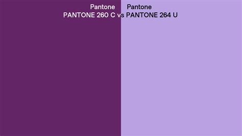Pantone 260 C Vs Pantone 264 U Side By Side Comparison