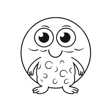 주황색과 흰색 만화 일러스트 공 괴물 색칠 페이지 개요 스케치 드로잉 벡터 만화 일러스트 드로잉 일러스트 벡터 일러스트 Png 일러스트 및 벡터 에 대한 무료