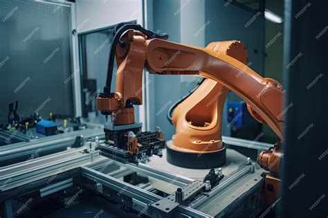 Premium Ai Image Robotic Arm Performing Precise Assembly Of Delicate
