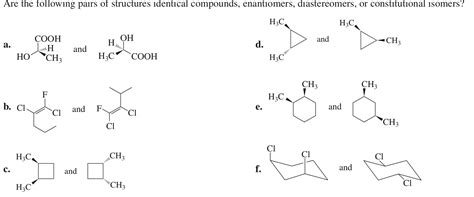 Solved Are The Following Pairs Of Structures Identical