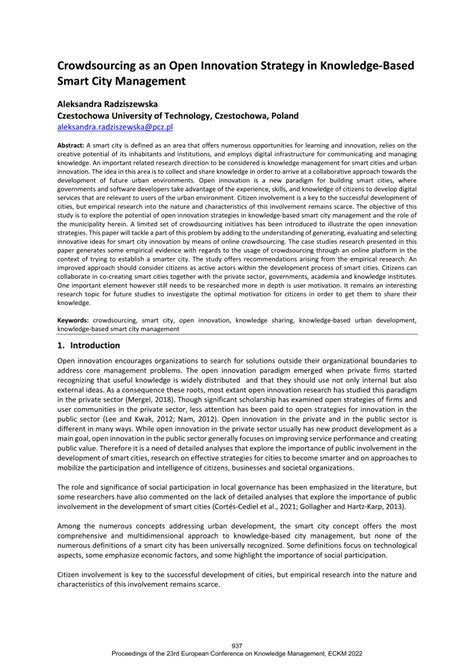 pdf crowdsourcing as an open innovation strategy in knowledge based