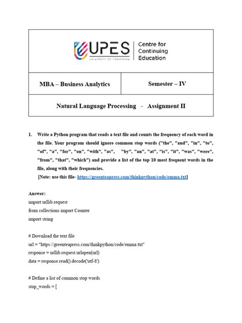 Assignment Ii Nlp D Pdf Phrase Semantic Units
