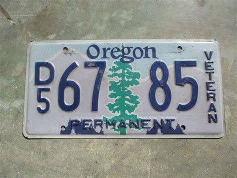 Oregon Veteran License Plate 67 85 Ebay