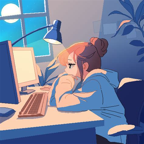 Original Commentary Hashtag Only Commentary Symbol Only Commentary 1girl Chair Computer