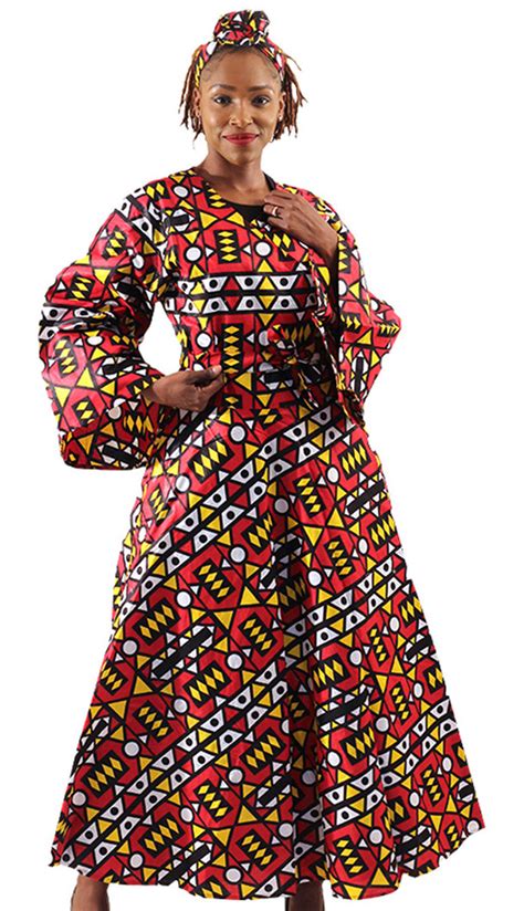 Upscale Heritage C Wk392 Geometric Print Wrap Dress