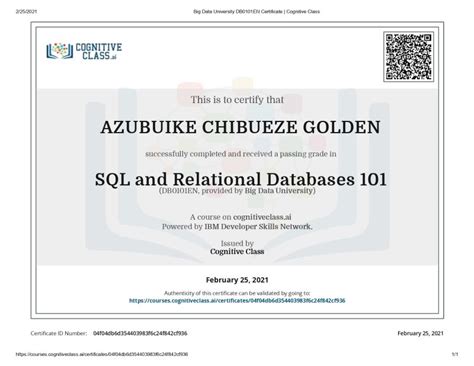 Chibueze Azubuike On Linkedin Just Got This Certificate From Cognitive