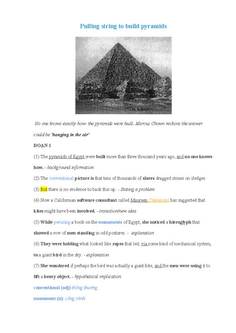 Ielts Academic Reading 3 Pulling String To Build Pyramids No One