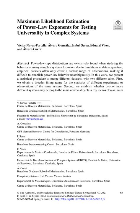 Pdf Maximum Likelihood Estimation Of Power Law Exponents For Testing