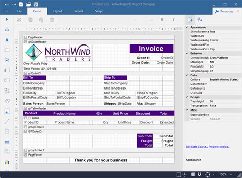 Section Report Activereports 19 Net Edition