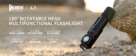 Wuben L1 Flashlight Rechargeable Led Flashlights High Lumens 2000 Lumen