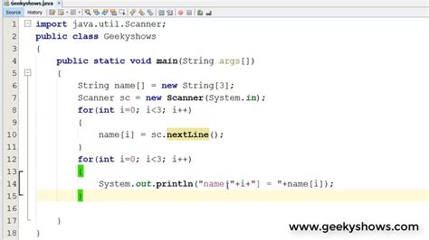 249 Getting String 1d Array Input From User In Java Programming Hindi Youtube