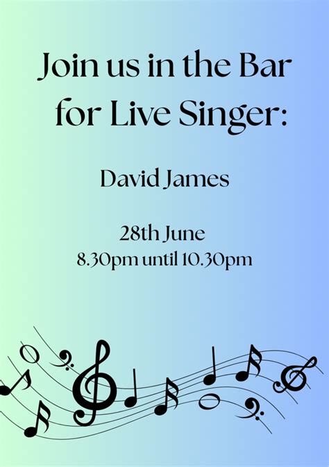Live Singer In The Bar David James Southcott Village Residents Association Southcott