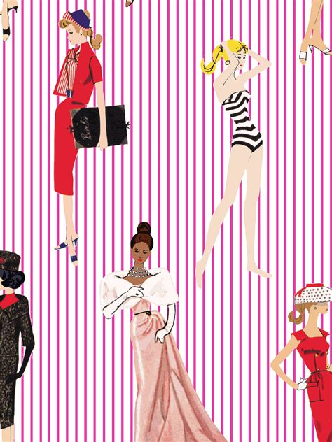 Vintage Pinstripe Wallpaper 219 Barbie™ Pink Wallshoppe