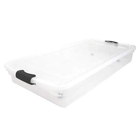 Homz Products 4 Pack Large 15 Gallons 60 Quart Clear Heavy Duty