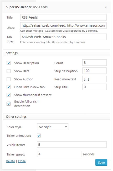 Super Rss Reader Add Attractive Rss Feed Widget Wordpress Plugin