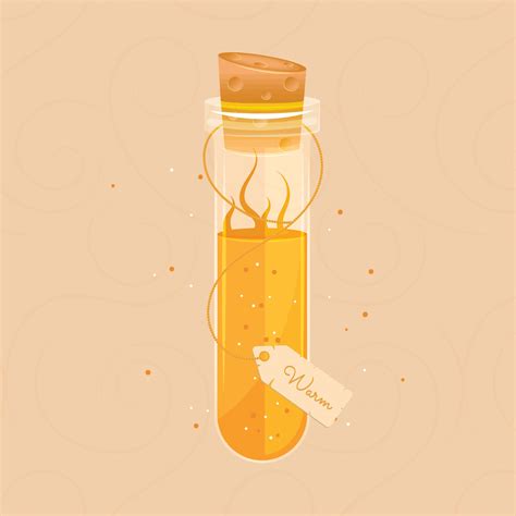 Isolated Colored Magical Flask Potion With Warm Label Vector 26581126