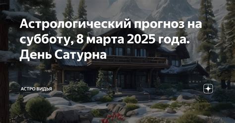 Астрологический прогноз на субботу 8 марта 2025 года День Сатурна