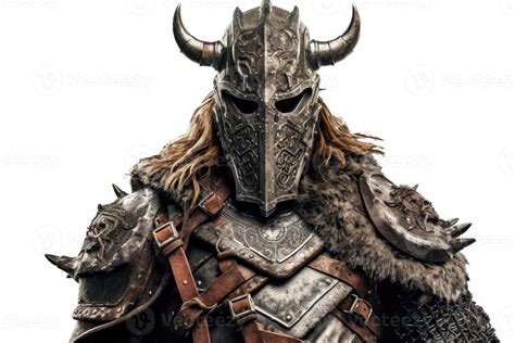 Portrait Of Medieval Scandinavian Or Viking Warrior With Armor And