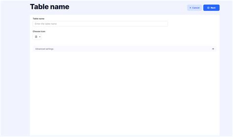 Create Table Tabidoo Help Center