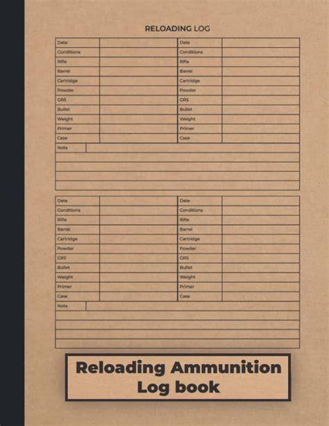 Buy Reloading Ammunition Log Book Handloading Ammo Log For Reloaders To Track And Record