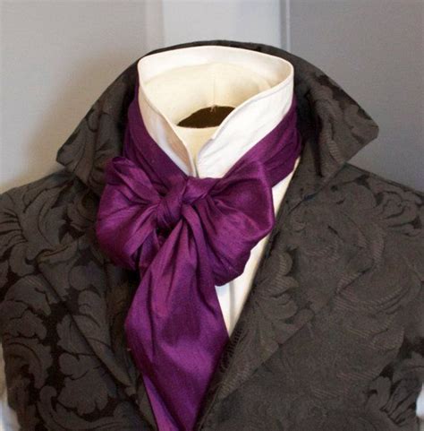 REGENCY Brummel Victorian Ascot Tie Cravat Royal Purple Dupioni Silk Etsy Dupioni Silk