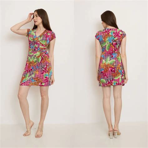 Sibel Robe drapée manches courtes col V x4 Grossiste France