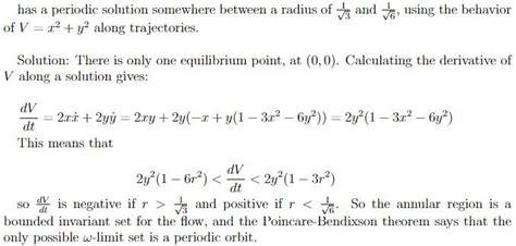 Solved Use The Poincare Bendixson Theorem To Show That Y Chegg