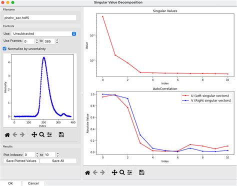 Advanced SEC SAXS Processing Singular Value Decomposition SVD BioXTAS RAW Documentation