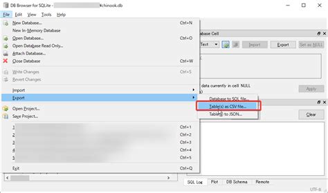 SQLiteデータベースをCSVJSONにエクスポートするには ばすにっきTips