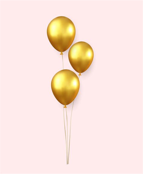 3d Realistic Gold Happy Birthday Balloons Flying For Party And Celebrations 36142342 Vector Art