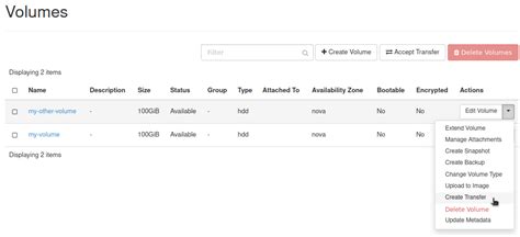 How To Transfer Volumes Between Domains And Projects Using Horizon