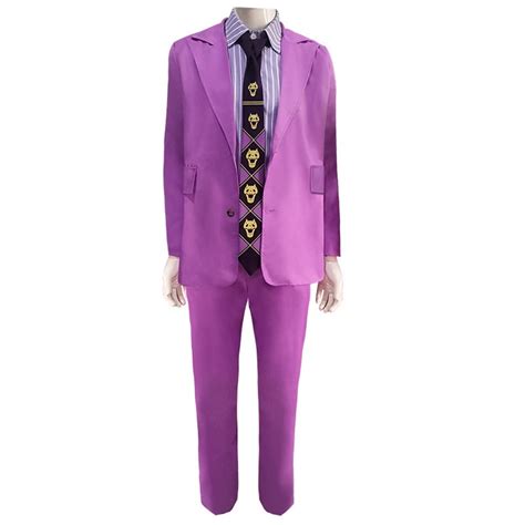 Yejue Anime Jojo Kira Yoshikage Cosplay Costume Purple Uniform Suit