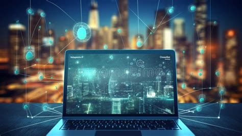 Laptop Show Business Transaction On Screen Cyber Security And Data Protection Business And