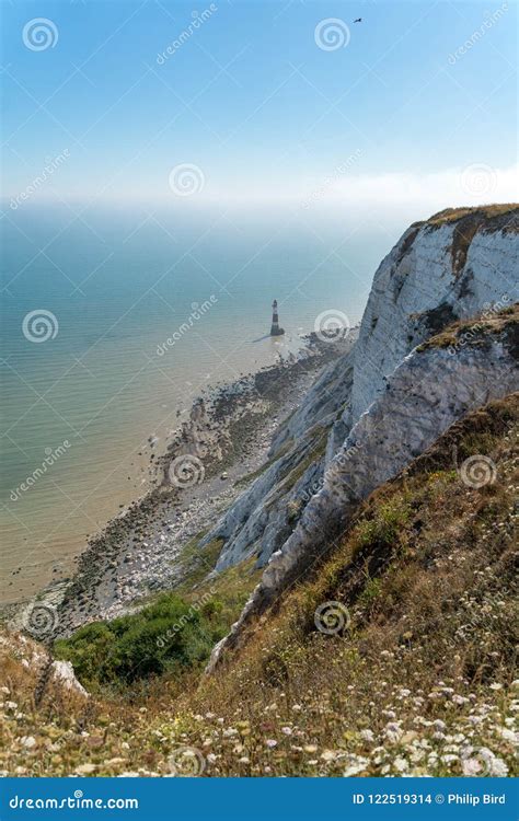 Beachey Head Sussexuk July 23 View Of The Lighthouse At Be