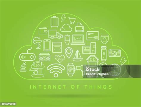 사물의 구름 Iot 인터넷 아이콘을 가진 똑똑한 가정 벡터 질 디자인 개념에 대한 스톡 벡터 아트 및 기타 이미지 개념