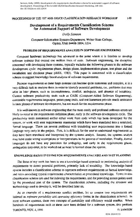 pdf development of a requirements classification scheme for automated