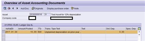 Solved Abaal Unplanned Depreciation Simulation Function Sap