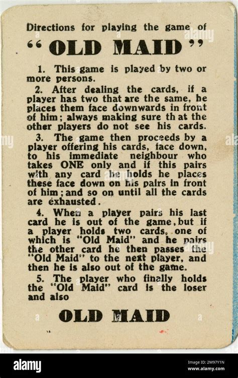 Original Old Maid Card Game