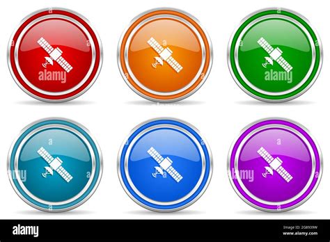 Satellite Connection Communication Technology Silver Metallic Glossy