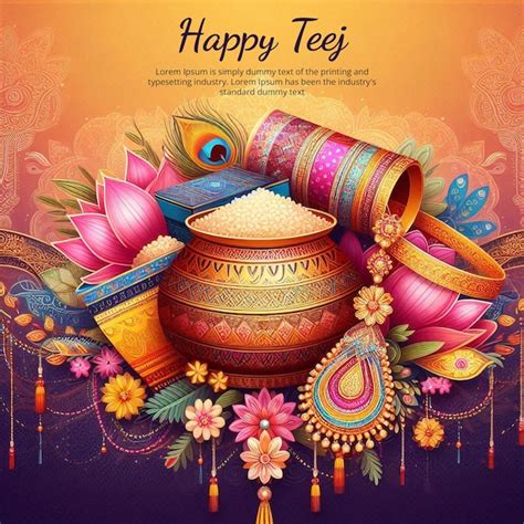 Premium Psd Celebrate Teej Vibrant Psd Banner Design