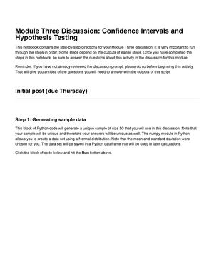 Solved Which Python Module Is Used To Create Confidence Intervals