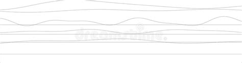 Minimalist Black And White Curved Line Patterns Across Horizontal Divisions Stock Vector